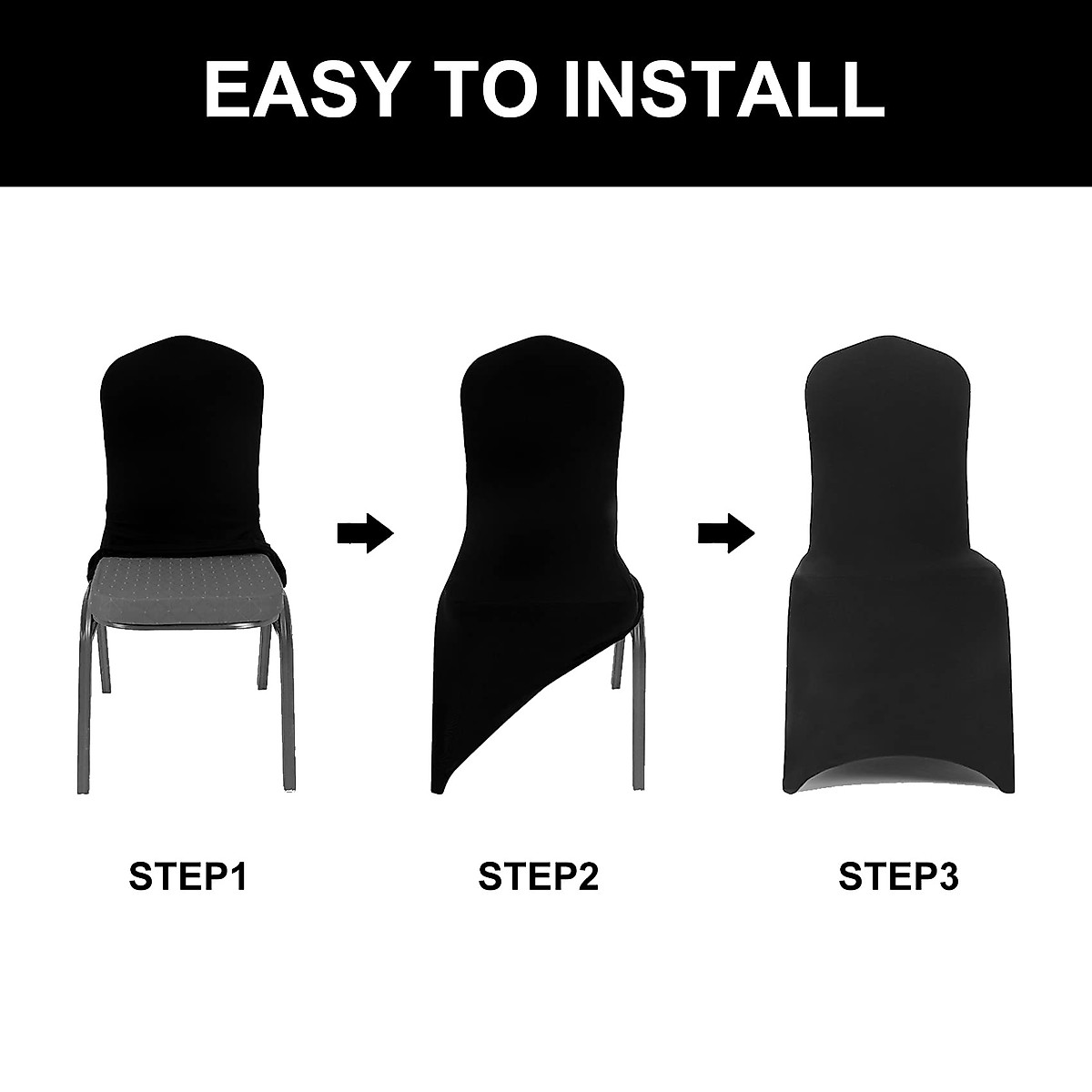 AlGaiety Spandex Chair Cover,25PCS,Chair Covers,Living Room Chair Covers,Removable Chair Cover Washable Protector Stretch Chair Cover for Party, Banquet,Wedding Event,Hotel(White)