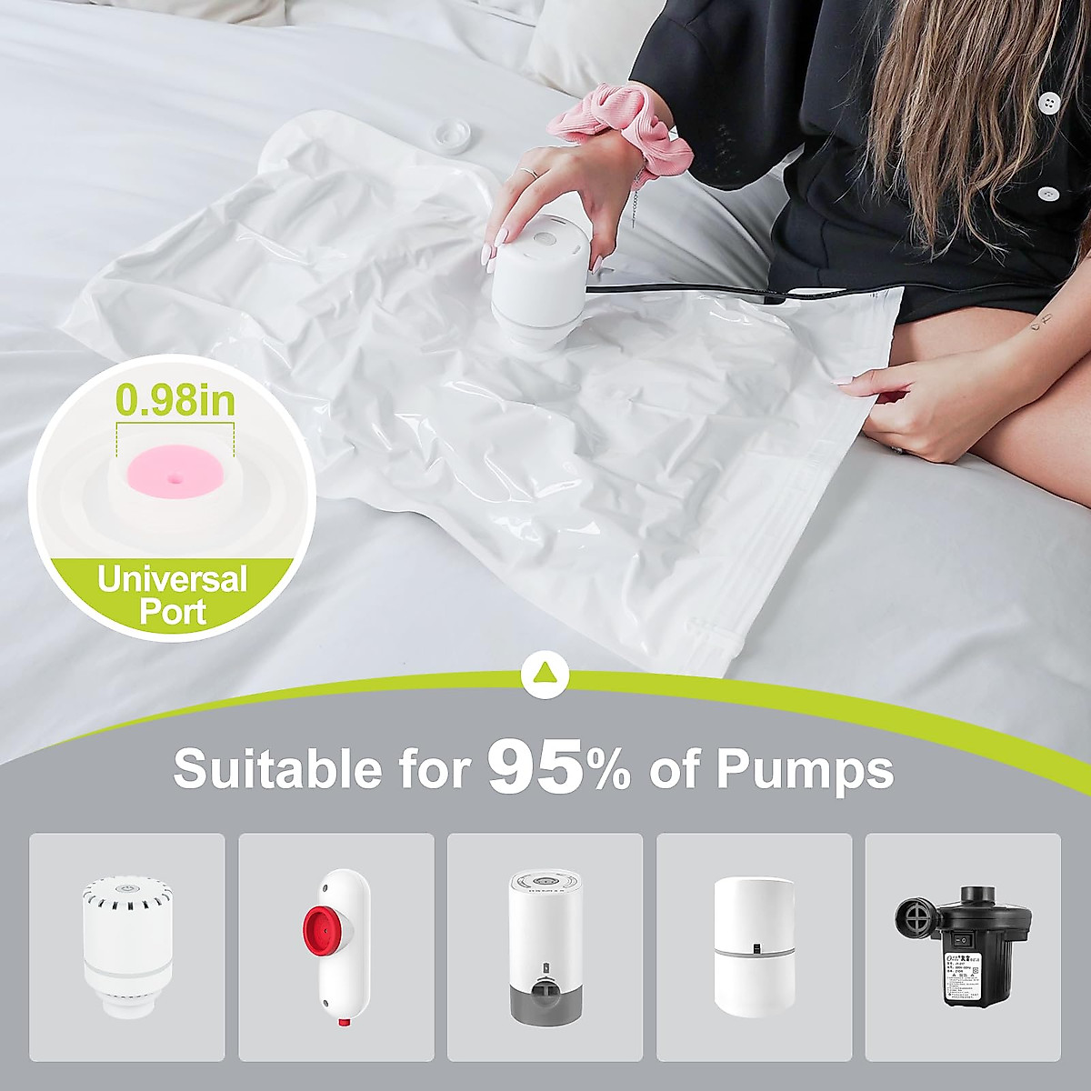 VMstr 8 Travel Vacuum Bags for Storage(19.7 * 27.5"), Vacuum Sealed Bags for Clothes and Clothing