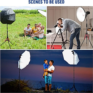 NEEWER Light Stand Carbon Fiber with 180° Reversible Legs, 1/4" to 3/8" Screw Adapter and Bag, 86.5"/220cm Portable Travel Tripod Stand for Outdoor Photography Speedlite Strobe Softbox, ST210R