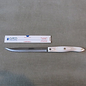 CUTCO Model 1729 Petite Carver with Double-D serrated blade and white (pearl) handle