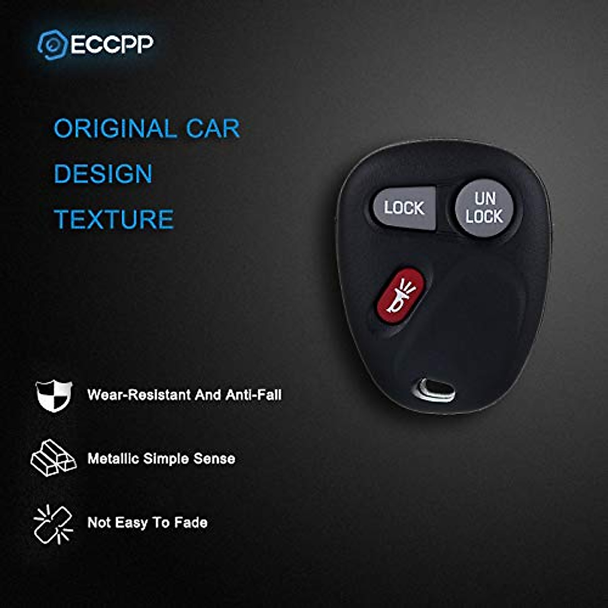 ECCPP Replacement Keyless Entry Remote Key Fob fit for Chevy S10 Chevy Silverado 1500 2500 Chevy Tahoe GMC Sierra 1500 KOBLEAR1XT (2x KOBLEAR1XT 15042968 K0BLEAR1XT)
