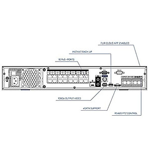FLIR Digimerge DNR516P2 HD Security NVR, 16 Ch, 16 PoE Port, 4 HDD Slot, Supports 720p/1080p/3MP/4MP/2K/5MP Flir, Lorex and Dahua IP Cameras, Dahua DMSS, Black, 2TB, (M.Refurbished)