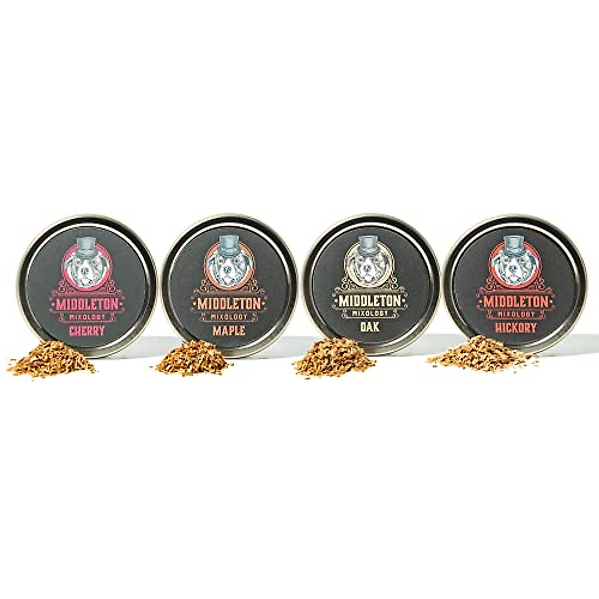 SmokeTop 4 Pack of Cherry, Maple, Hickory, and Oak Wood Chips - Cocktail Smoker Chips for Old Fashioned Cocktails, Whiskey, & Bourbon - Made in The USA - by Middleton Mixology