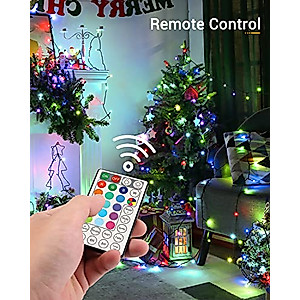 Flacchi Color Changing String Lights with Remote Control/Timing Function/Indoor & Outdoor RGB 105Ft 300LED Christmas Lights for Halloween, Christmas Decor, Garden, Party, Xmas Decorations