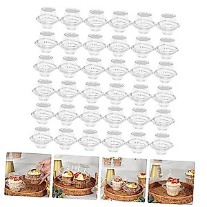 HEMOTON 100pcs Cupcake Packing Boxes Cake Packing Box Disposable Containers Mini Cake Boxes Mini Plastic Containers Dessert Holder Cups Cupcake Packaging Boxes Individual Cupcake Holder