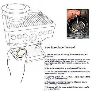 1Pcs 54mm Silicone Steam Ring, Grouphead Gasket Seal for Breville Espresso Machine, Coffee Machine Brew Group Head Seal Gasket for Breville/Sage, Replacement 878/870/860/840/810/500/450/875/880 Part