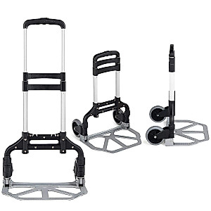 TimmyHouse Capacity 176 Lb Folding Hand Truck Cart Dolly Push Pull Box Moving Lightweight