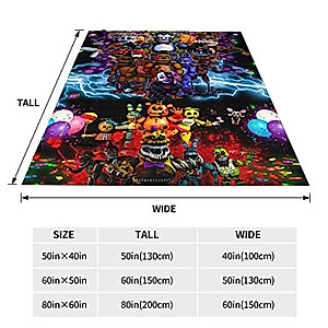 GIMCJOK Best Five Horror Nights Video at Game Freddy's Throw Blanket, Plush Microfiber Halloween Blankets and Throws for Bed, Large Air Condition Blanket 40"x50"