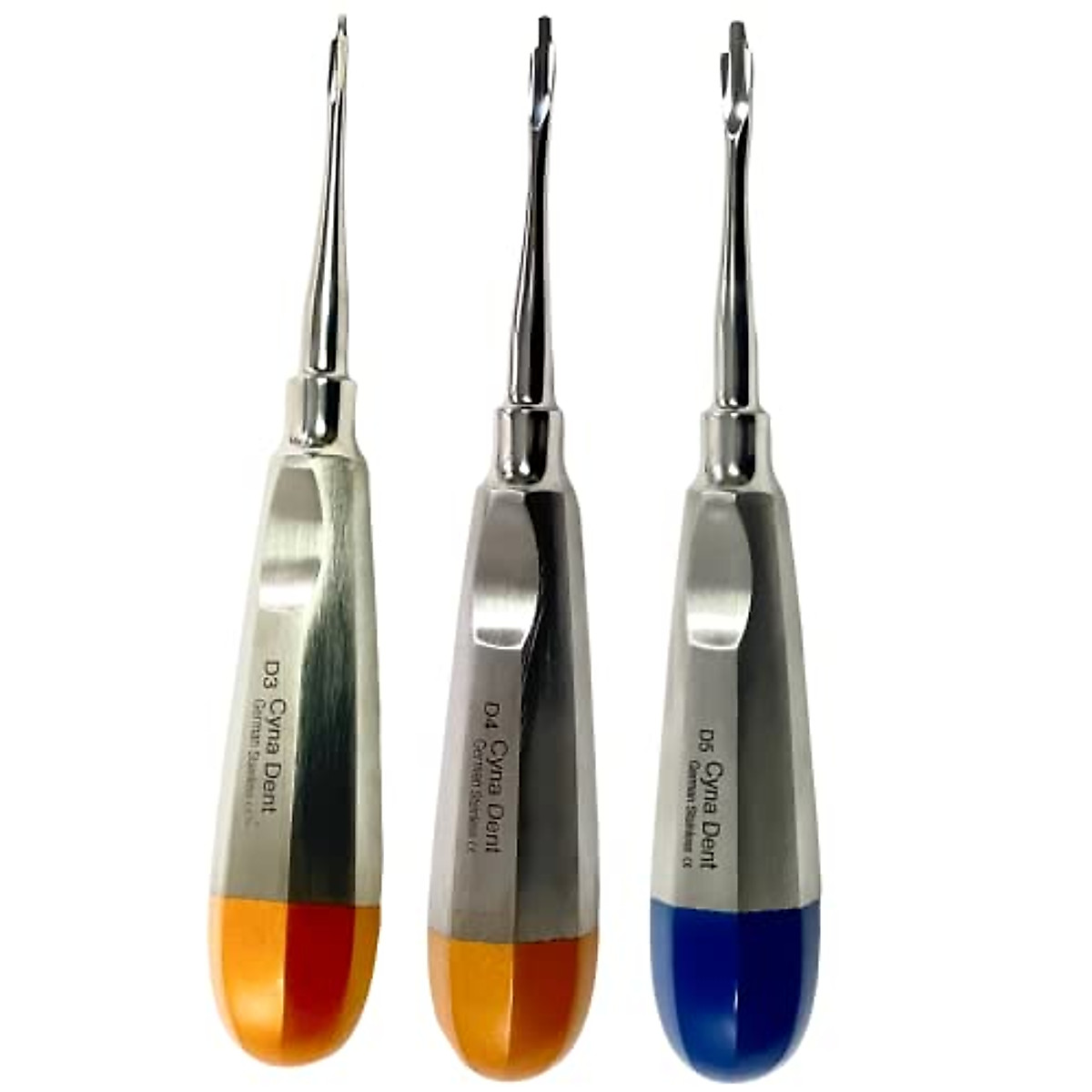 New German Stainless Set of 3 LUXATING PERIOTOMES Dental ATRAUMATIC EXTRACTING Elevators 3MM 4MM 5MM