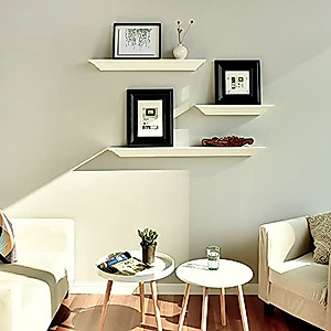 WELLAND 36 Inch Solid Pine Wood Floating Shelves Wall Mounted,Corona Crown Molding Floating Wall Display Shelf,White Finished.