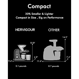 SiFENE Cold Press Juicer Machine, Compact Single Serve Slow Masticating Juicer, Vegetable and Fruit Juice Extractor Maker Squeezer, Easy to Clean, Non-BPA (Black)