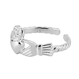 AeraVida Promise Of Love Royal Claddagh .925 Sterling Silver Toe or Pinky Ring
