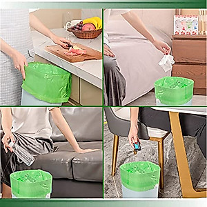 iDemaya Medium Compostable Trash Bags, Biodegradable 8 Gallon Garbage Bags, Recycling Degradable Unscented Rubbish Bags for Kitchen Bathroom Office Car Pet Wastebasket, (4 Rolls / 100 Count, Green)