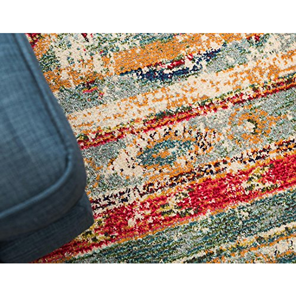 Unique Loom Sedona Collection Distressed, Southwester, Over-Dyed, Vintage Area Rug, 9' 0" x 12' 0", Blue/Beige