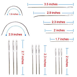 Vitoki Heavy Duty Hand Sewing Needles Kit for Home Upholstery Carpet Leather Canvas Repair by Vitoki, Pack of 7