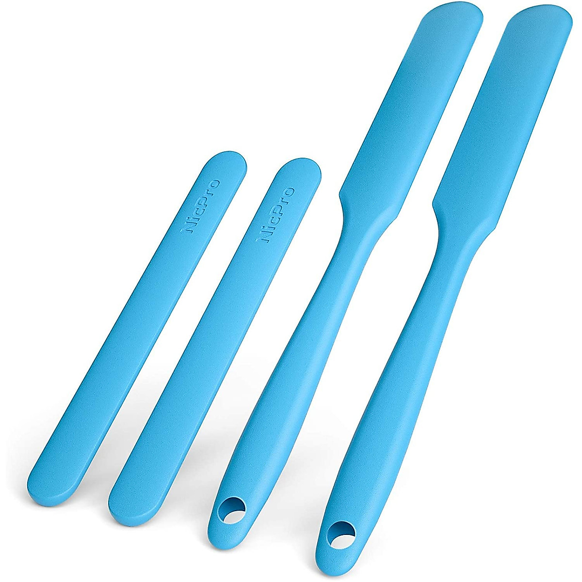Nicpro Silicone Stir Sticks Kit, 2 PCS Silicone Resin Popsicle Sticks & 2 PCS Silicone Spatula Scraper for Mixing Resin, Wax, Paint, Epoxy, DIY Crafts