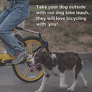 Unicam Retractable Bicycle Dog Leash, Hands Free Bike Leash for Pet Dogs, Safety Dog Bike Leash Fit for Outdoor Exercise, Dog Walking Essentials, Easy to be Installation and Removal.