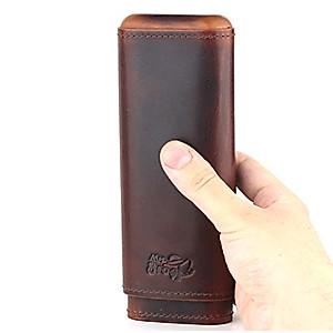 Leather Cigar Case - Two Tone Aniline Leather - [Tan]