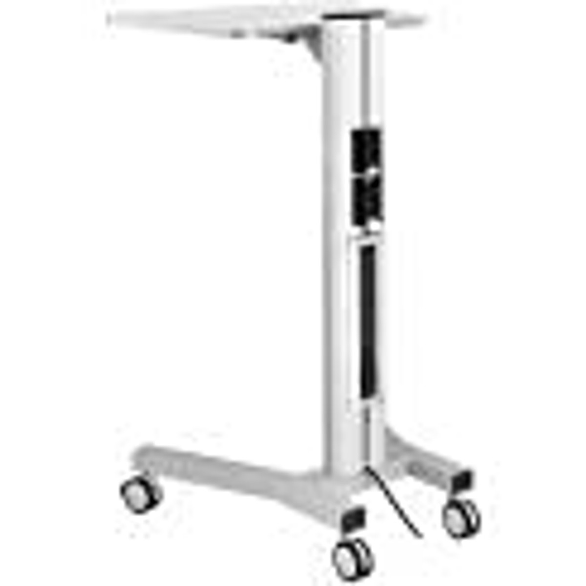 IndustrialSupplies Mobile Laptop Workstation, Height Adjustable, 4-Outlet Power Strip