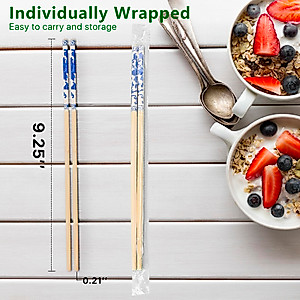 OFCOX Chopsticks Disposable, Disposable Chopsticks, Wooden Chopsticks, Bamboo Chopsticks, Premium Chop Sticks for Japanese Sushi and Chinese Dishes, Individually Wrapped, Solid No Splinter. 25 Pairs