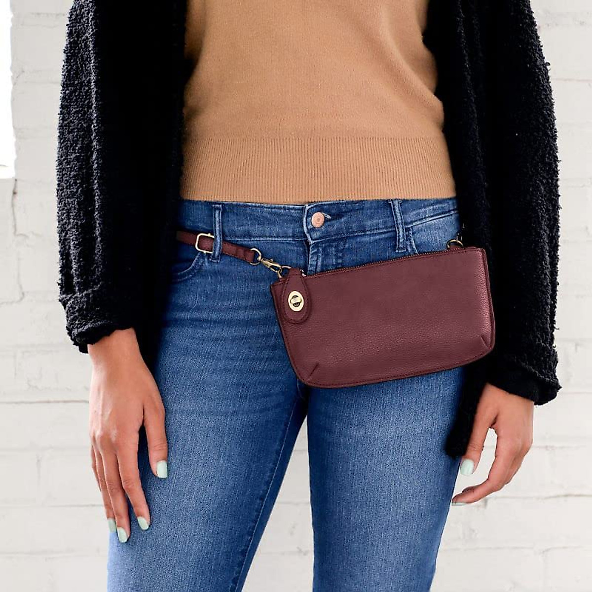 Joy Susan Women's Fashion Purse Mini Crossbody Wristlet Clutch Handbag - Plum