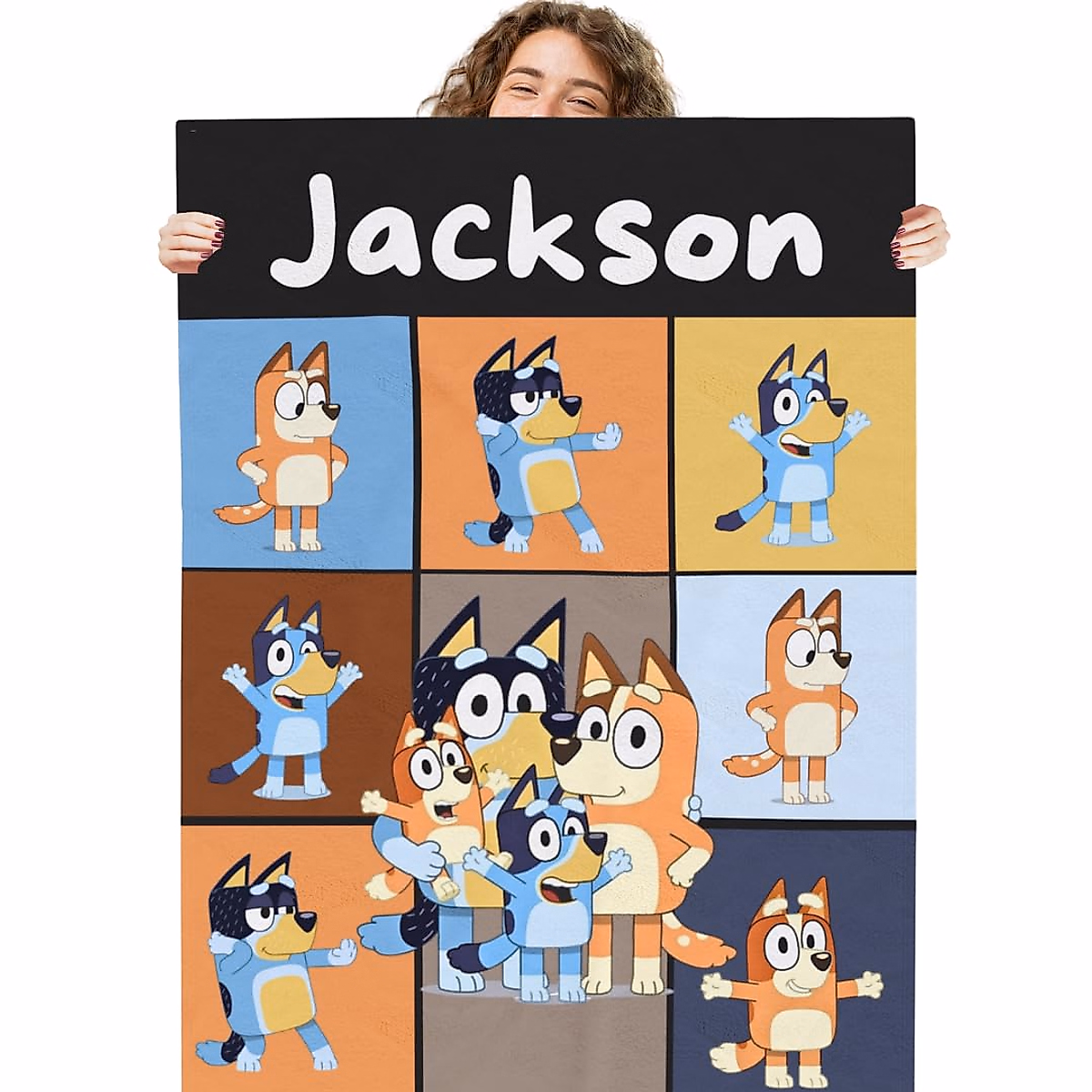 Plush Travel Throw Blanket - Blue and Bingo Blanket Measures 30x40 Inches Super Soft & Cozy Travel Accessories