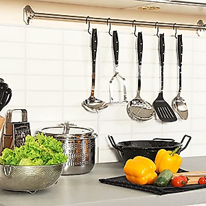 Fitnice 10 Pack Purse Hanger for Closet, S Hooks for Hanging Twisted Purse Hooks Heavy Duty S Hooks Handbag Hanger Organizer Space Saving Closet Rod Hooks for Clothes, Bags, Plants, Pans, Pots (Black)