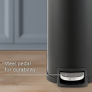 happimess HPM1010B Roland 10.6-Gallon Step-Open, Black Home, Office, Kitchen Trash Can