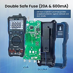 VENLAB Digital Multimeter TRMS 6000 Counts Volt Amp Meter Ohm Auto-Ranging Multimeter Tester with NCV,Measures Voltage Current Resistance Diodes Continuity Duty-Cycle Capacitance Temperature