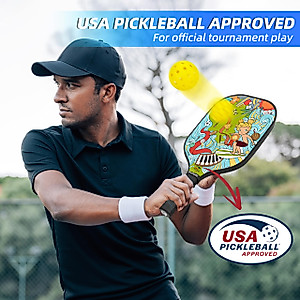 Pickleball Paddles, USAPA Approved Fiberglass Surface Pickleball Set with Pickleball Rackets, Pickle Ball Paddle Set ​for Men Women