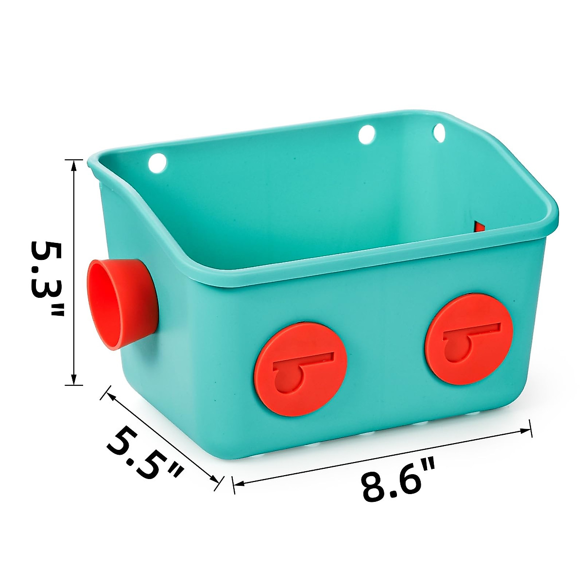 Noamus 6 Pack Bath Toy Storage Organizer Basket, Plastic Wall Mounted Hanging Shower Caddy Shelf, Cute Robot Modeling Kitchen Rack with Hook, No Drilling Colorful Toy Holder for Kid Bathtub Laundry