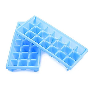 Camco Stackable Miniature Ice Cube Tray for Compact Spaces, 2-Pack (44100), Blue