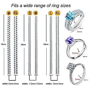 Ring Size Adjuster for Loose Rings, Eiito Ring Sizers Ring Spacers or Ring Tightener - Invisible Ring Guards - 6 Sizes Fitter, Resizer Fit Almost Any Size Rings