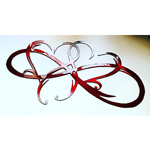 Dual Infinity Hearts Metal Wall Art Accent Two Hearts Become One