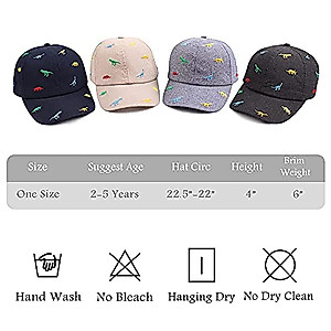 Cotton Toddler Summer Cap Dinosaur Kids Trucker Hat Boys Girls Sun Baseball Caps (Navy, 2-5 Years, 2_Years)