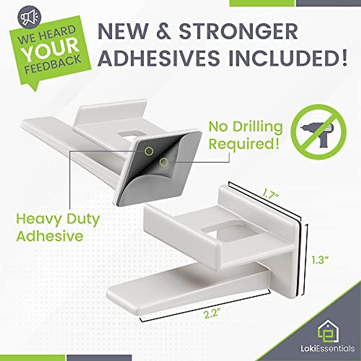 LokiEssentials Adhesive Hat Rack Display Hooks for Wall & Door (12 Pack) Baseball Cap Holder, Closet & Storage Organizer, Strong Cap Hanger for Room & Mancave, No Drilling, USA Patent Pending (White)