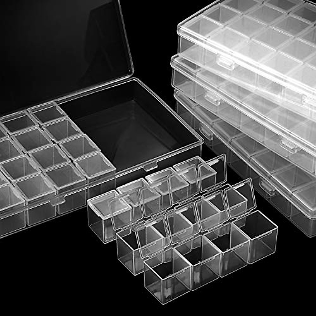 Large Separate 28 Grids Diamond Embroidery Box Plastic Diamond Painting Accessories Diamond Painting Kit Jewelry Organize Box Beads Organizer Storage Craft Box (4)