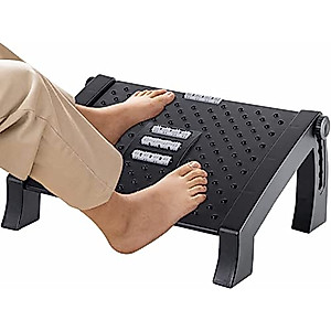 Foot Rest,6 Height Adjustable Foot Rest for Under Desk at Work,Ergonomic Under Desk Footrest with Massage Particle and Rollers,Office Under Desk Foot Stool for Promote Leg Circulation,Relieve Pressure