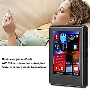 Mp3 Player with Bluetooth 5.0, Full Touch Screen Mp3 Mp4 Player, Portable HiFi Sound Walkman Digital Music Player with FM Radio, Supports up to 256GB (Black)