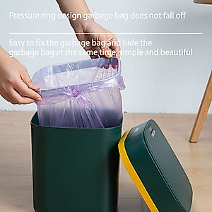 DWLOMHE Automatic Induction Trash, Home Smart Garbage Bin, Automatic Touchless Infrared Motion Sensor Trash Can Combo Set, Removable Liner Bucket with Handles, White