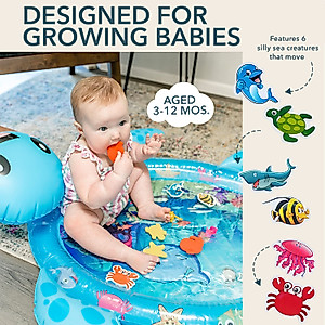 MAGIFIRE Tummy Time Water Mat for Infants 3-12 Months Old, Sea Turtle Measures 36 Inches x 46 Inches, Water Mat for Babies, BPA-Free, Tummy Time Toys