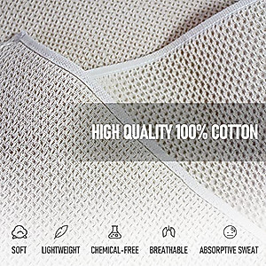 LXMOJITU 4Pack Cotton Gym Towel(13.7" x 27.5"), Yoga Sports Towel, Cool Waffle Pattern Towel for Neck and Face, Soft Breathable Absorbent Towel for Golf, Gym, Camping, Running, Workout, Kitchen