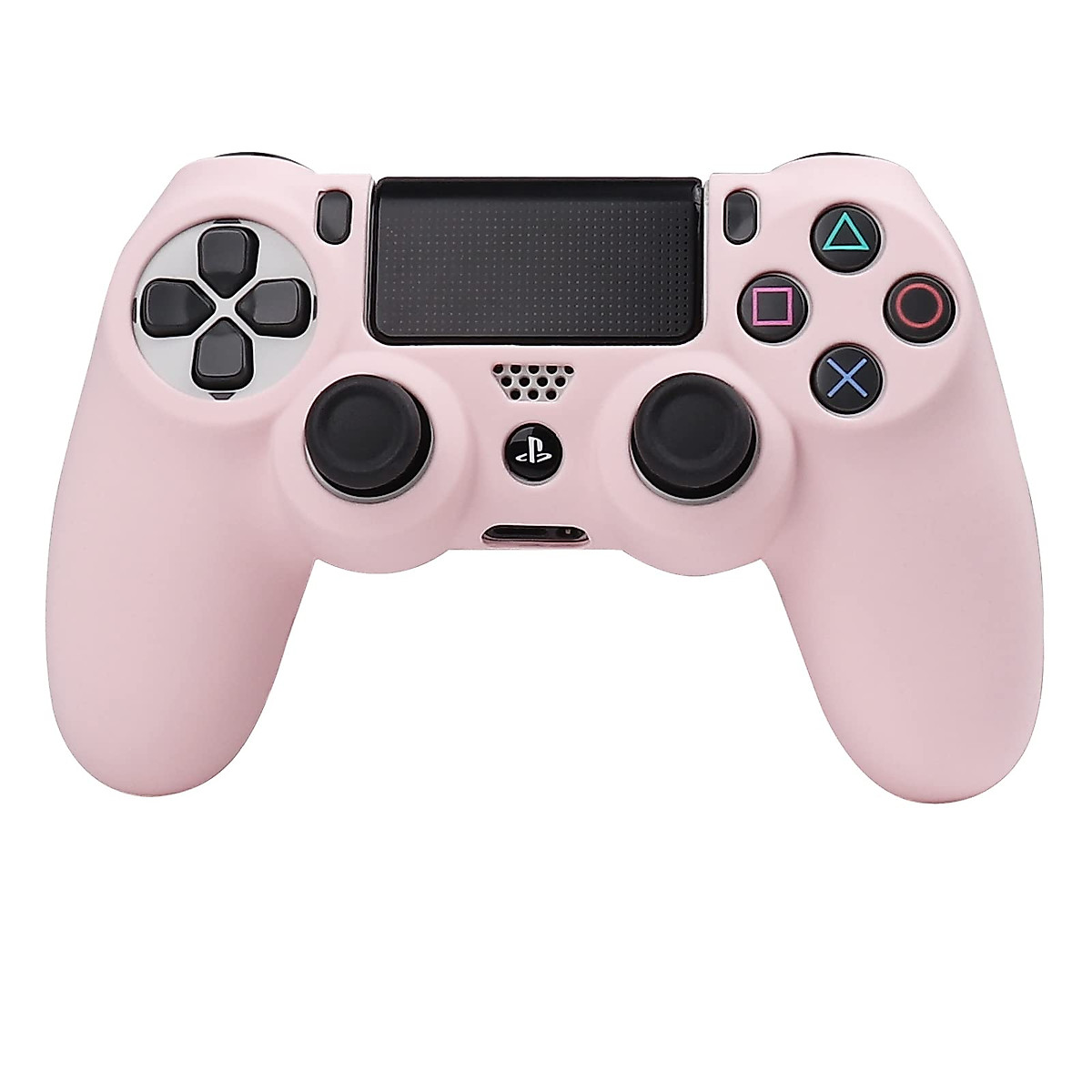 RALAN Pink Controller Skins for PS4, Silicone Controller Cover Skin Protector Compatible with PS4 Slim/PS4 Pro Controller (Pink Pro Thumb Grip x 6,Skull Cap Grip x 2)(Camouflage Pink+White Pink