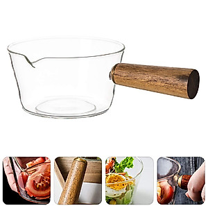 UPKOCH Clear Pot Glass Saucepan Stovetop Pot Cooking Transparent Saucepan with Handle Borosilicate Glass Non Stick Milk Butter Warmer Pot Minutes Noodles Bowl Sauce Pan