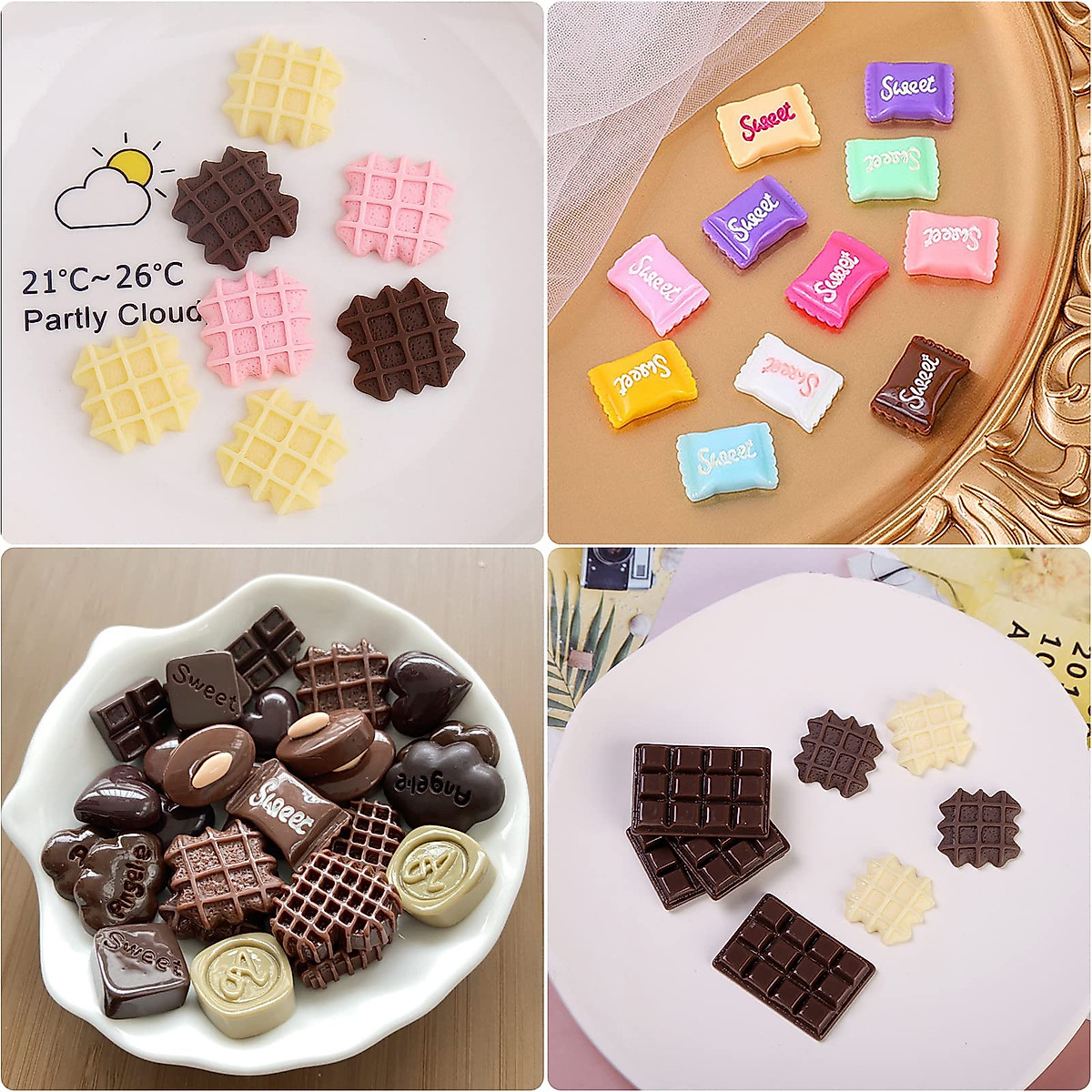 Chocolate Silicone Molds, Waffle Cookie Cake Decorating Fondant Molds 3 Pcs, Candy Mousse Butter Molds, DIY Resin, Clay Molds for Baby Showers, Birthdays, Thanksgiving, Easter, Valentine's Day