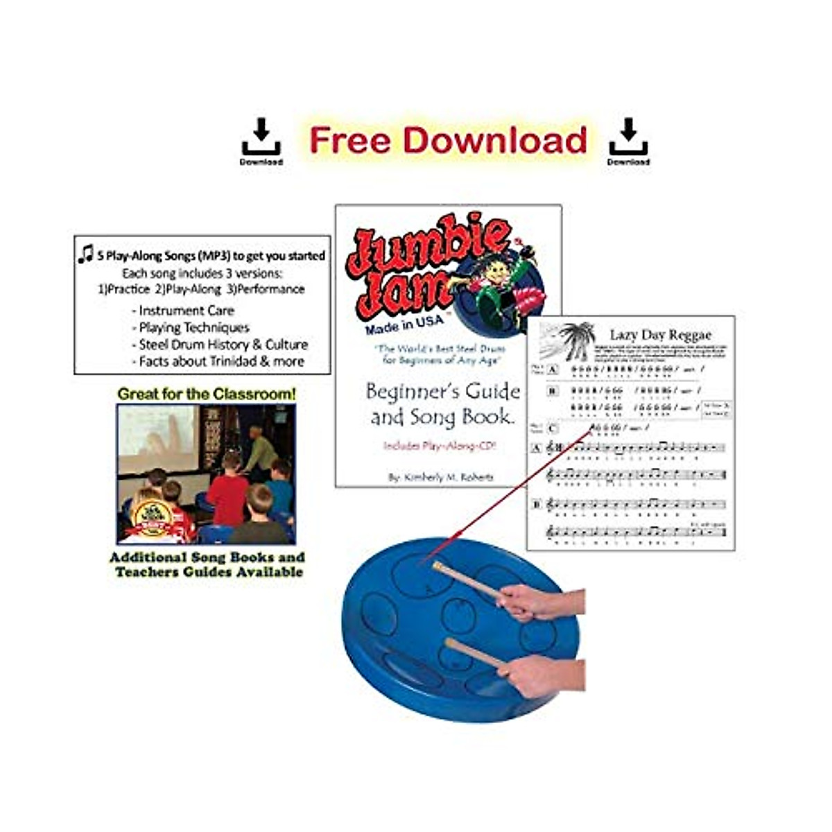 Panyard Steel Drum (1070) bundled with extra pair of sticks