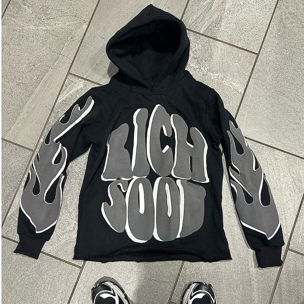 Sunwittafy Y2k Hoodie Men Women Letter Graphic Zip Up Hoodie Star Grunge Pullover Harajuku Sweatshirt Streetwear Jacket E-black