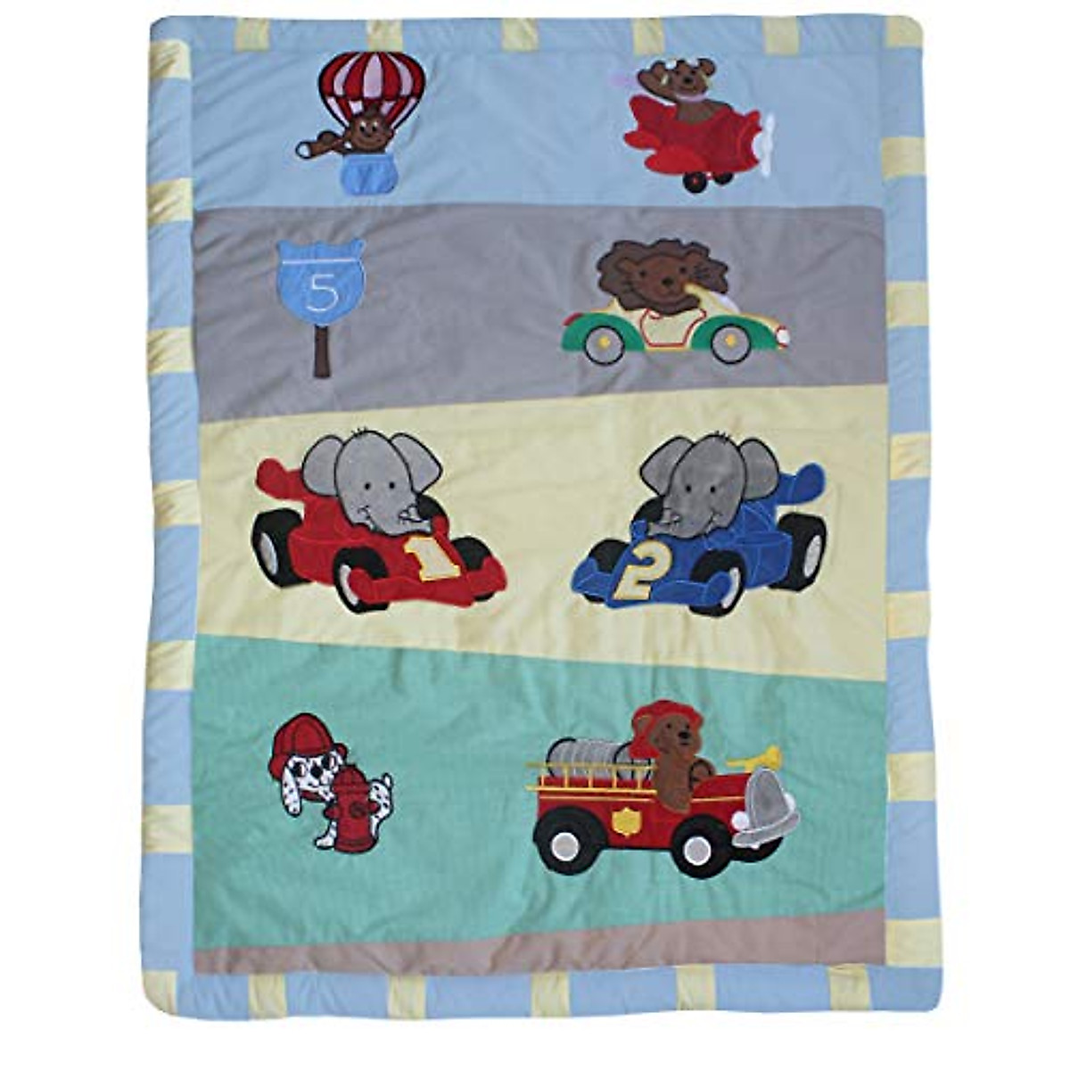 BabyFad Animal Zoom 9 Piece Baby Crib Bedding Set