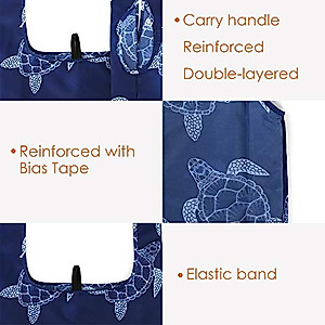 BeeGreen Reusable Grocery Bags Shopping Totes 12 Pack with Small bag Nylon Fabric Foldable Groceries Bags Bulk Cute Large 50lbs Heavy Duty Animial Bags Washable Dogs Hedgehog Cat Turtle Penguin