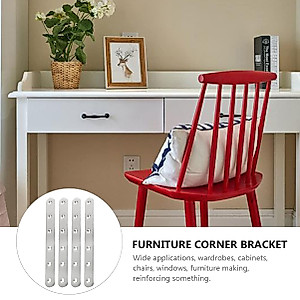 VILLCASE 4pcs Stainless Steel Connection Heavy Duty Shelving Flat Mending Plate Stainless Steel Corner Shelf Support Heavy Duty Shelf Brackets Heavy-duty Bracket Metal Corner Bracket